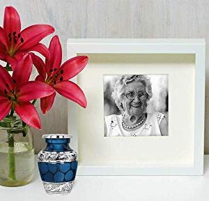 Trupoint Memorials Cremation Urns for Human Ashes - Decorative Urns, Urns for Human Ashes Female & Male, Urns for Ashes Adult Female, Funeral Urns - 1 Small Keepsake, Up to 3 oz, Blue