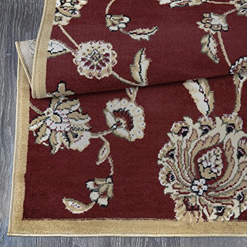 Home Dynamix Optimum Malin Area Rug 5'2" x7'2", Traditional Oriental Floral, Red/Beige