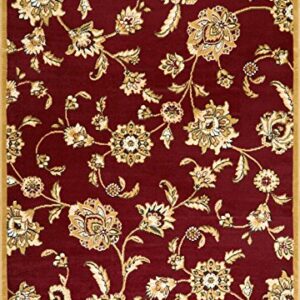 Home Dynamix Optimum Malin Area Rug 5'2" x7'2", Traditional Oriental Floral, Red/Beige