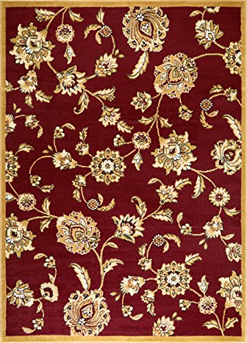 Home Dynamix Optimum Malin Area Rug 5'2" x7'2", Traditional Oriental Floral, Red/Beige