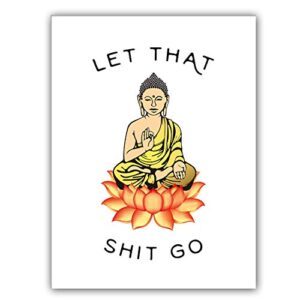 let that shit go art print set of 1 (12”x16”） zen printing yoga room decoration canvas buddhist prints wall pictures for room home decor,no frame