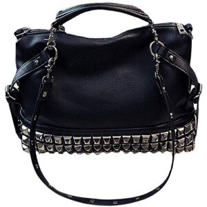 zlm bag us punk rivet hobo handbag for women large crossbody purse leather top handle bag