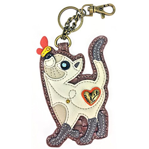 Chala Key Fob/Coin Purse - Slim Cat, Multicolored, Cat Lovers Gift (Slim Cat Keyfob)