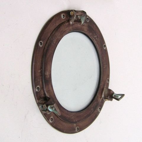 Porthole Glass 12" Aluminium Antique - Nautical Maritime Port Hole