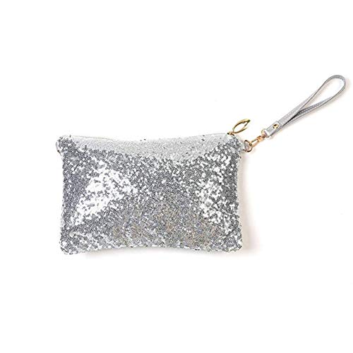 JUMISEE Women Sparkly Sequins Crossbody Bag Clutch Purse Shiny Wristlet Evening Bag Handbag with Chain Strap