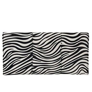 JNB Synthetic Leather Zebra Print Envelope Clutch, White