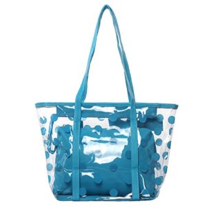 xhorizon FL1 Women Clear Tote Bag Purse Work Bag Waterproof Travel Bag Beach Handbag Gym Sports Bag (Blue)