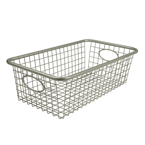 Spectrum Diversified Avery Large Easy-Carry Handles Classic Storage & Organization, Sturdy Steel Wire, Modern Home Décor & Storage Basket, Nickel