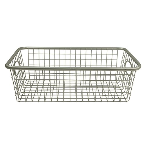 Spectrum Diversified Avery Large Easy-Carry Handles Classic Storage & Organization, Sturdy Steel Wire, Modern Home Décor & Storage Basket, Nickel