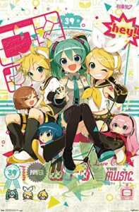 trends international hatsune miku-hey wall poster, 14.725″ x 22.375″, premium unframed version