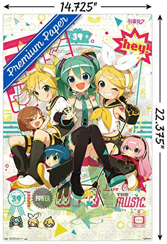 Trends International Hatsune Miku-Hey Wall Poster, 14.725" x 22.375", Premium Unframed Version