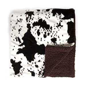 tadpoles sleeping partners plush sherpa cowhide print throw blanket