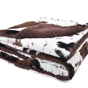 Tadpoles Sleeping Partners Plush Sherpa Cowhide Print Throw Blanket