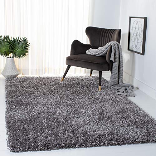 SAFAVIEH New Orleans Shag Collection 8' x 10' Grey/Grey SG531 Handmade 1.6-inch Thick Area Rug