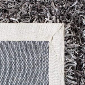 SAFAVIEH New Orleans Shag Collection 8' x 10' Grey/Grey SG531 Handmade 1.6-inch Thick Area Rug