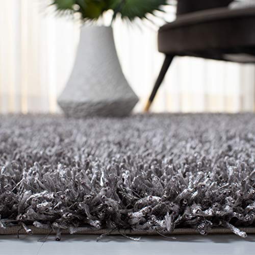 SAFAVIEH New Orleans Shag Collection 8' x 10' Grey/Grey SG531 Handmade 1.6-inch Thick Area Rug