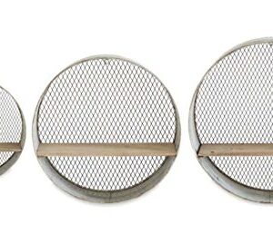 K&K Interiors, Set of 3 Round Metal Wall Shelves (Grad Sizes)