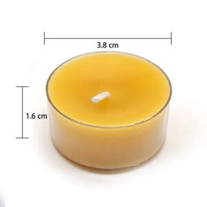 TELOSMA 36 Count Beeswax tealight Candles Bulk - Natural Scent and Smokeless - Gift Packing