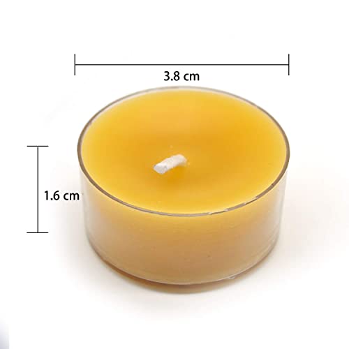 TELOSMA 36 Count Beeswax tealight Candles Bulk - Natural Scent and Smokeless - Gift Packing