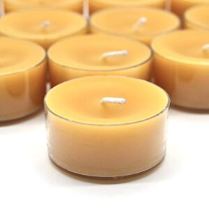 TELOSMA 36 Count Beeswax tealight Candles Bulk - Natural Scent and Smokeless - Gift Packing