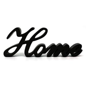 cvhomedeco. matt black wooden words sign free standing home desk/table/shelf/home wall/office decoration art, 11-3/4 x 4-1/4 x 1 inch