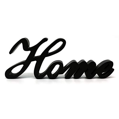 CVHOMEDECO. Matt Black Wooden Words Sign Free Standing Home Desk/Table/Shelf/Home Wall/Office Decoration Art, 11-3/4 x 4-1/4 x 1 Inch