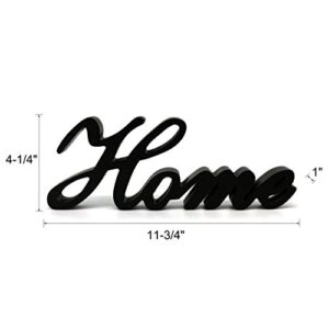 CVHOMEDECO. Matt Black Wooden Words Sign Free Standing Home Desk/Table/Shelf/Home Wall/Office Decoration Art, 11-3/4 x 4-1/4 x 1 Inch