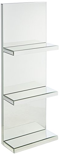 Howard Elliott Mirroed Mirrored Shelf with Three (3) Shelves, Metallic