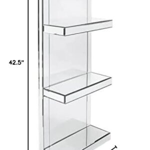 Howard Elliott Mirroed Mirrored Shelf with Three (3) Shelves, Metallic