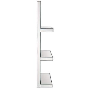 Howard Elliott Mirroed Mirrored Shelf with Three (3) Shelves, Metallic