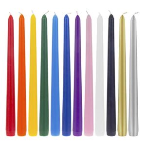 Mega Candles - 12 pcs Unscented Chime Taper Candle, Hand Poured Wax Candles 10 Inch x 7/8 Inch, Casting Chimes, Rituals, Spells, Wax Play & More