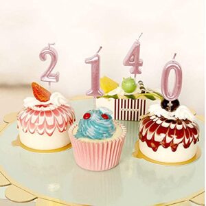 Shatchi 11810-CANDLE-NUMBER-6-PINK Pink Number 6 Candle Birthday Anniversary Party Cake Decorations Topper