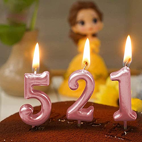 Shatchi 11810-CANDLE-NUMBER-6-PINK Pink Number 6 Candle Birthday Anniversary Party Cake Decorations Topper