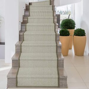 iCustomRug Zara Synthetic Sisal Collection Area Rug and Custom Size Runners, Softer Than Natural Sisal Rug, Stain Resistant & Easy to Clean Beautiful Border Rug in Beige 5' x 8'