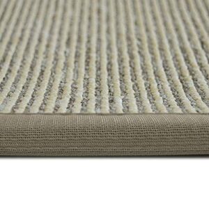 iCustomRug Zara Synthetic Sisal Collection Area Rug and Custom Size Runners, Softer Than Natural Sisal Rug, Stain Resistant & Easy to Clean Beautiful Border Rug in Beige 5' x 8'