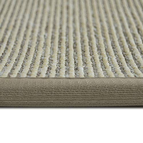 iCustomRug Zara Synthetic Sisal Collection Area Rug and Custom Size Runners, Softer Than Natural Sisal Rug, Stain Resistant & Easy to Clean Beautiful Border Rug in Beige 5' x 8'