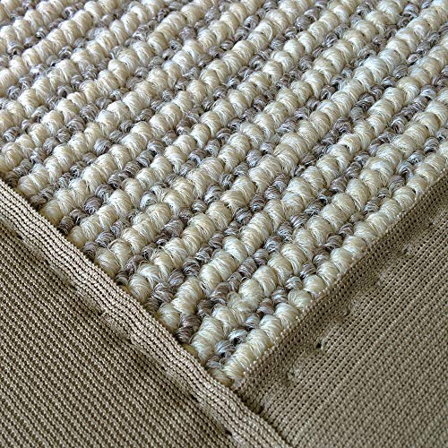 iCustomRug Zara Synthetic Sisal Collection Area Rug and Custom Size Runners, Softer Than Natural Sisal Rug, Stain Resistant & Easy to Clean Beautiful Border Rug in Beige 5' x 8'