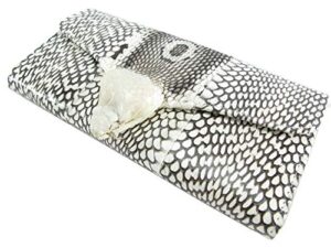 pelgio genuine cobra snake skin with head leather women’s trifold clutch wallet purse natural