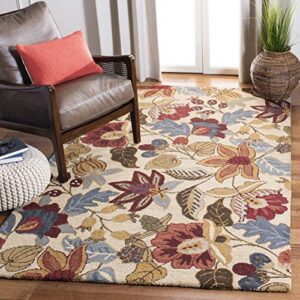 safavieh jardin collection 5′ x 8′ beige / multi jar952a handmade floral premium wool area rug