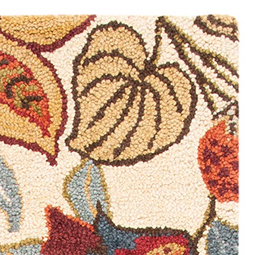 SAFAVIEH Jardin Collection 5' x 8' Beige / Multi JAR952A Handmade Floral Premium Wool Area Rug