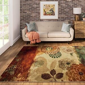 mohawk home pandora floral ornamental area rug, 5’x8′, multicolor