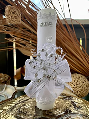 Baptism Candle Ribbons Details