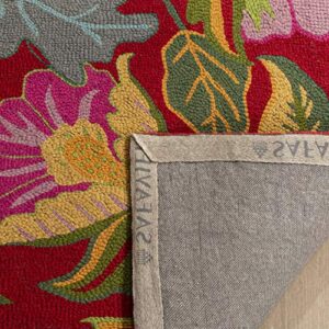 SAFAVIEH Jardin Collection 8' x 10' Red / Multi JAR951A Handmade Floral Premium Wool Area Rug