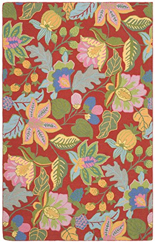 SAFAVIEH Jardin Collection 8' x 10' Red / Multi JAR951A Handmade Floral Premium Wool Area Rug