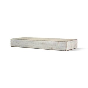 american art décor rustic whitewashed wood floating wall shelf vintage farmhouse decor – small