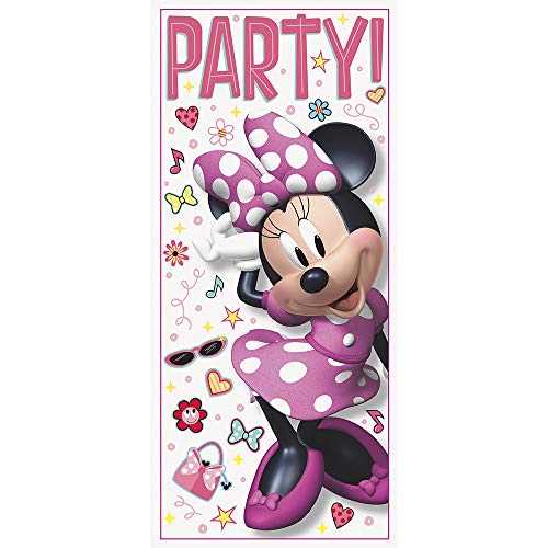 Unique 79251 Disney Iconic Minnie Mouse Door Party Poster, 27" X 60" 1ct, Multicolor,Bedroom