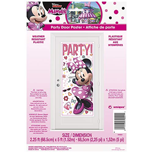 Unique 79251 Disney Iconic Minnie Mouse Door Party Poster, 27" X 60" 1ct, Multicolor,Bedroom