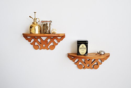 Jonathan Alden Solid Cherry Floating Shelf, for Spices, Photos, Entryways & More (Revival)