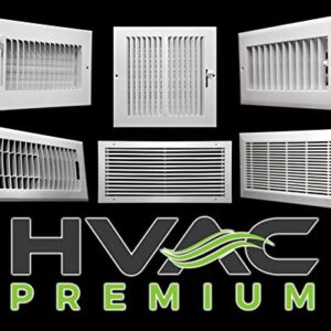 8"w X 8"h 4-Way Aluminum Curved Blade Adjustable Air Supply HVAC Diffuser - Full Control Vertical/Horizontal Airflow Direction - Vent Duct Cover [Outer Dimensions: 9.65"w X 9.65"h]