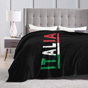 HTSS Italian Flag Ultra Soft Flannel Fleece Blanket All Season Living Room/Bedroom Warm Throw Blanket Bed Blankets